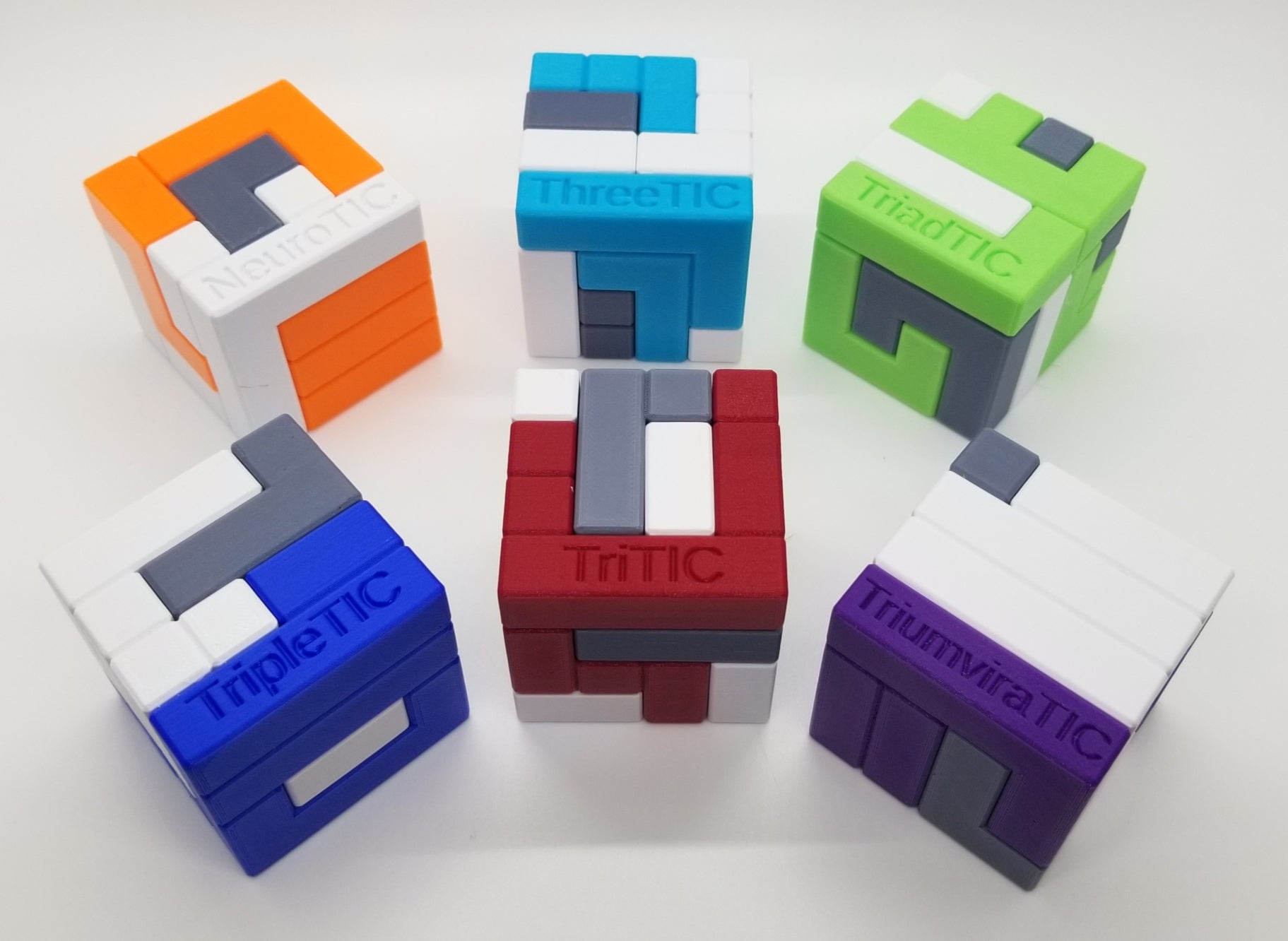 Three Piece Turning Interlocking Cube Series - 3D Printed TIC Puzzles ...